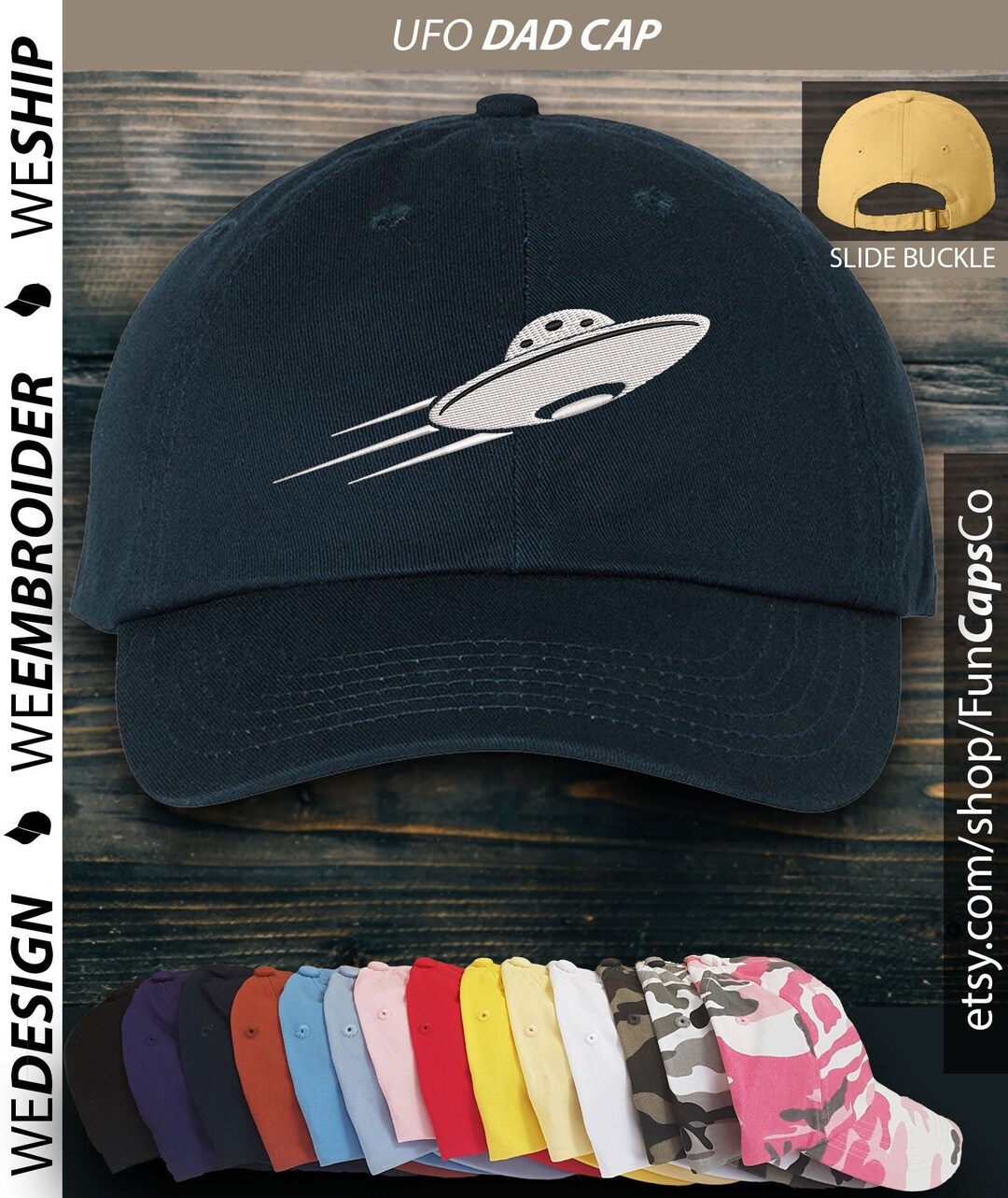 UFO Hat - Funny Cap Design - Embroidered Hat - Etsy