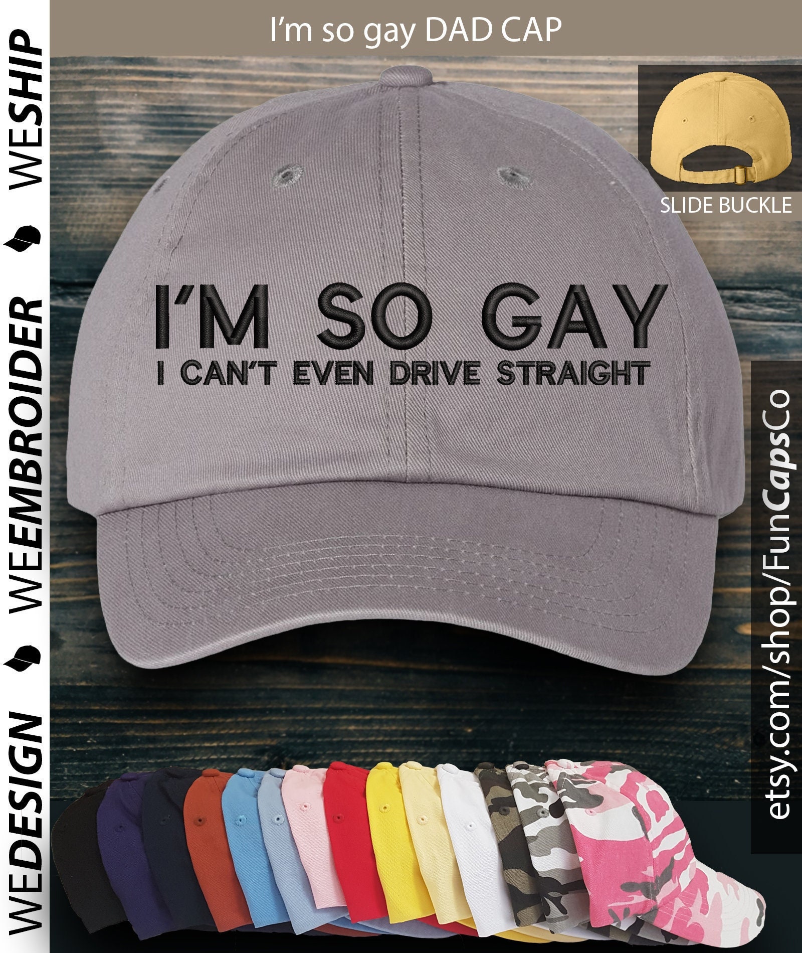 Im So Gay Hat Funny Cap Design Embroidered Hat Etsy