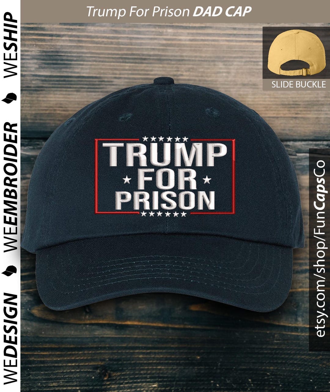 Trump for Prison Hat - Political Cap - Embroidered Hat - Adjustable ...