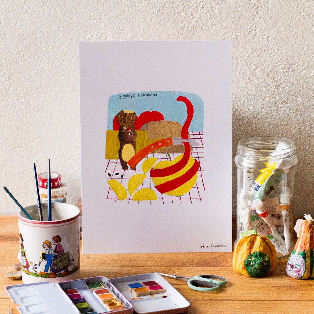 Poster A4 Autumn Snack print - Etsy