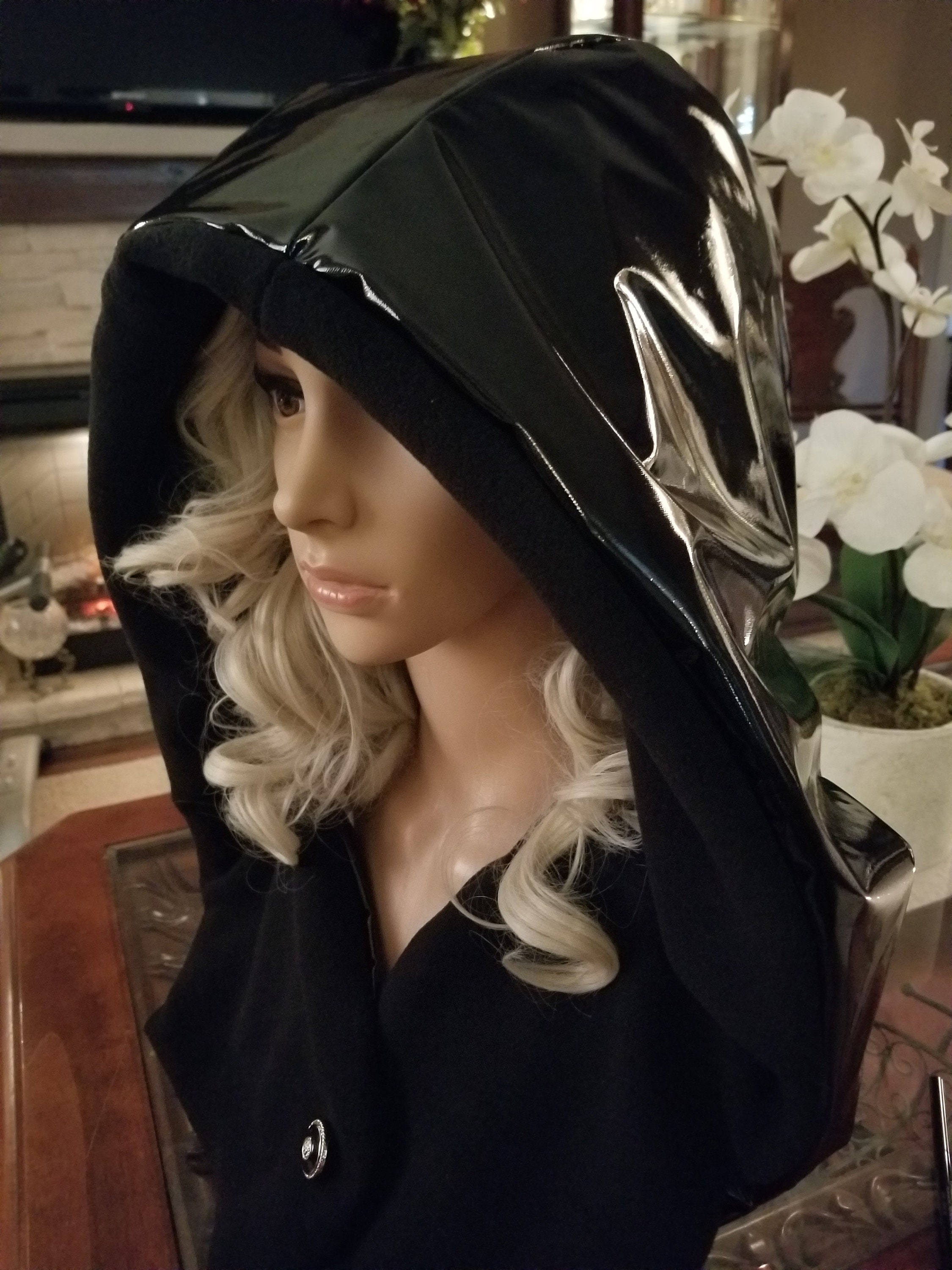 Slick Black Vinyl. This Updated Rain Hood is not only pretty | Etsy