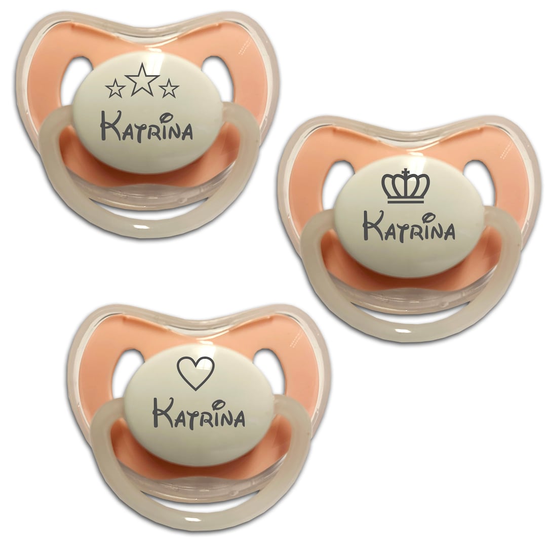 Pack of 3 Pacifiers From Nip With Engraving Desired Text for the Baby ...