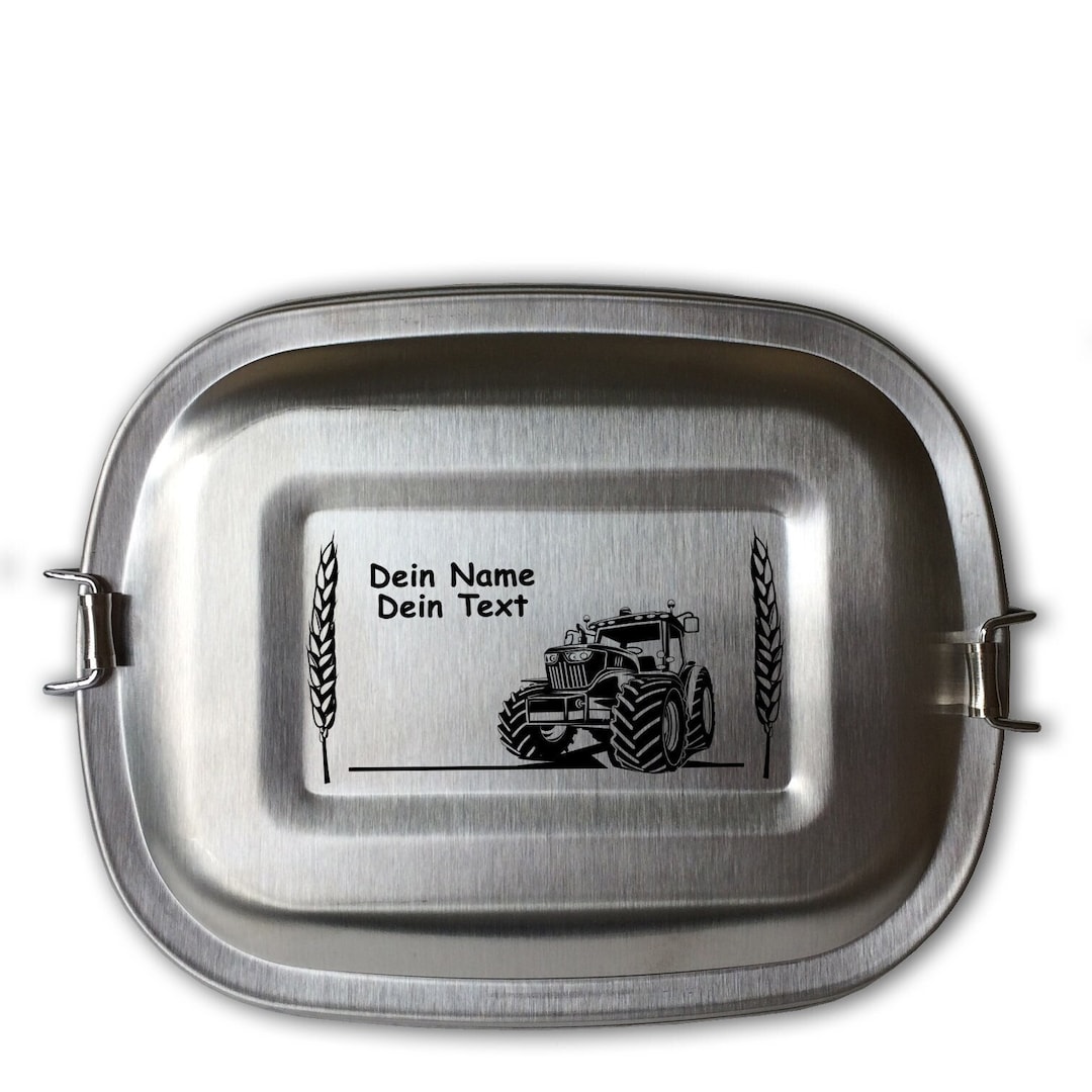 Stainless Steel Lunch Box Tractor Motif Personalized With Desired ...