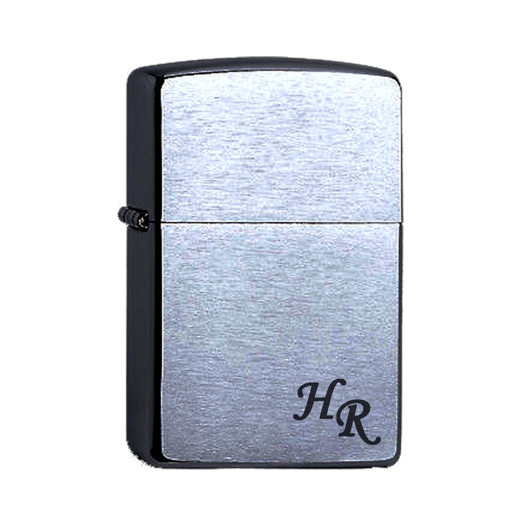 Zippo® Petrol Lighter With Initials Engraving Chrome Brushed Custom ...