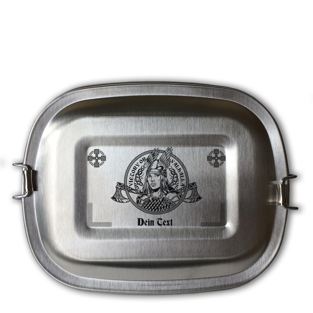 Stainless Steel Lunch Box Lunchbox Engraving Viking Woman Schildmaid ...
