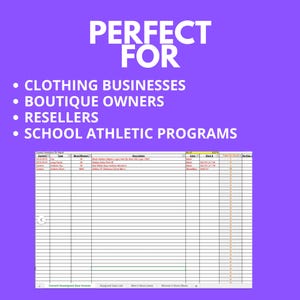 Clothing Inventory Tracker Spreadsheet - Etsy