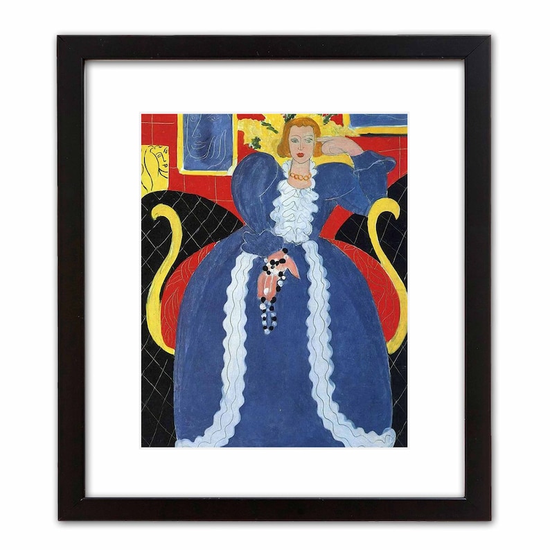 LADY IN BLUE: Unframed Wall Art Print. Henri Matisse Reproduction ...