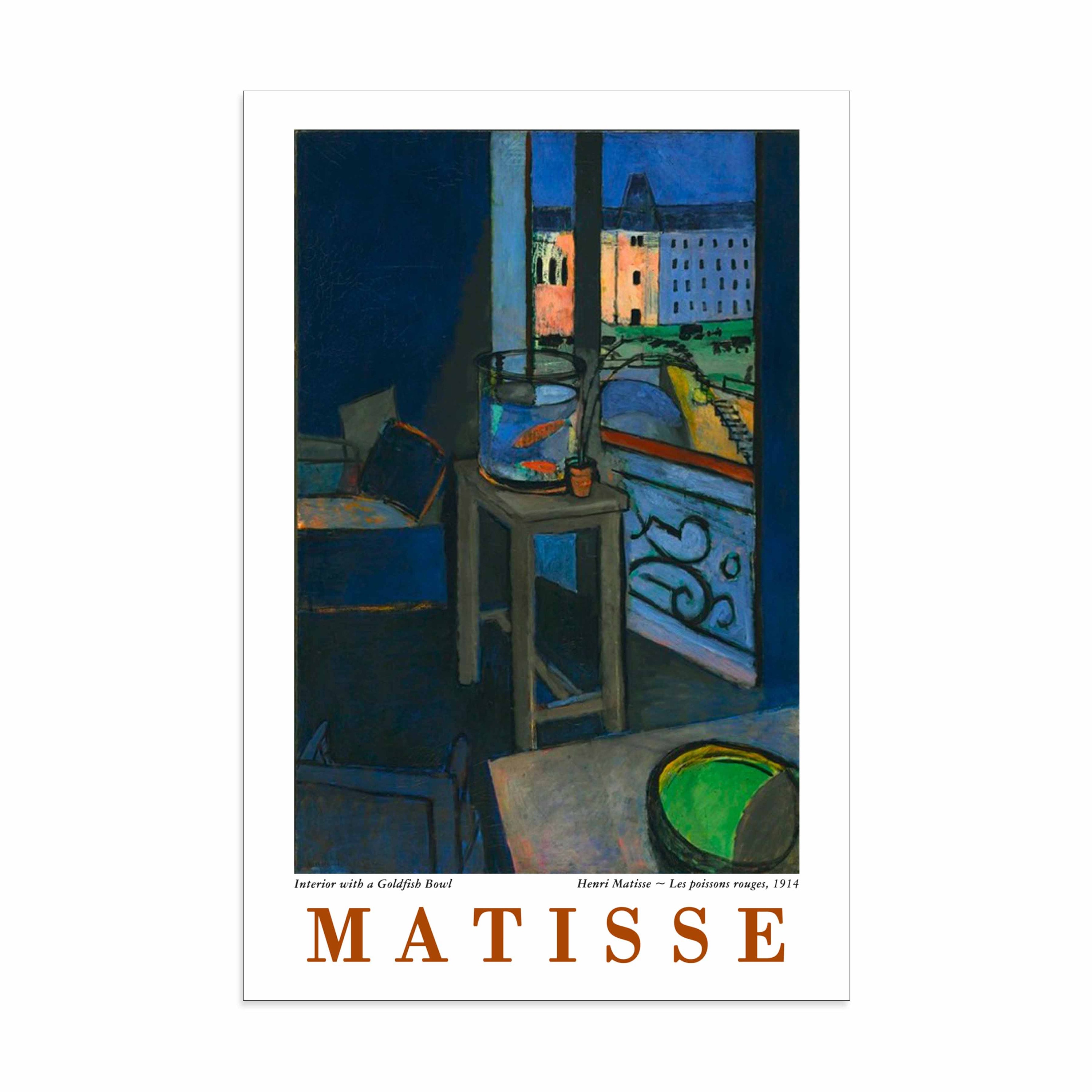 Henri Matisse INTERIOR With GOLDFISH BOWL Exhibition Wall Art Poster ...