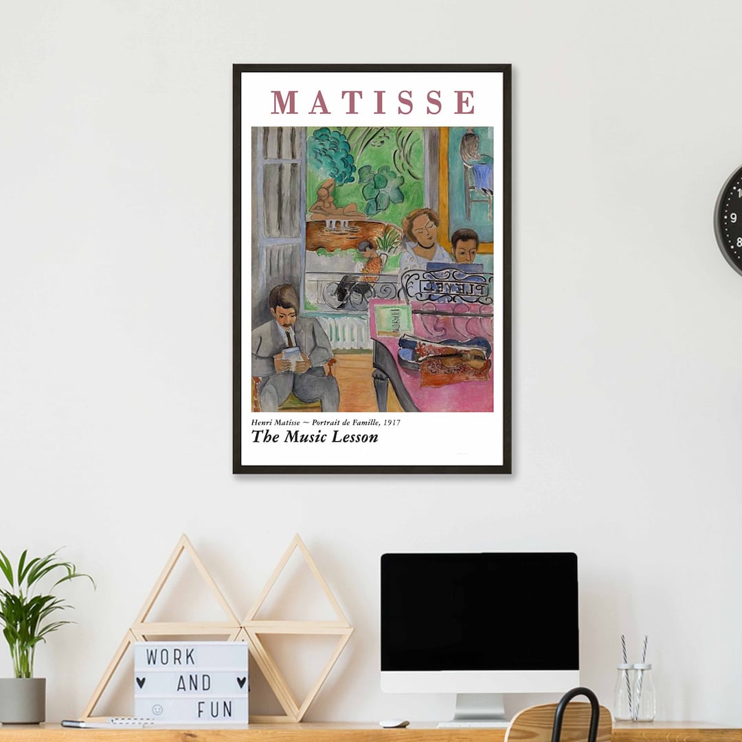 Henri Matisse THE MUSIC LESSON With Piano. Exhibition Wall Art Poster ...