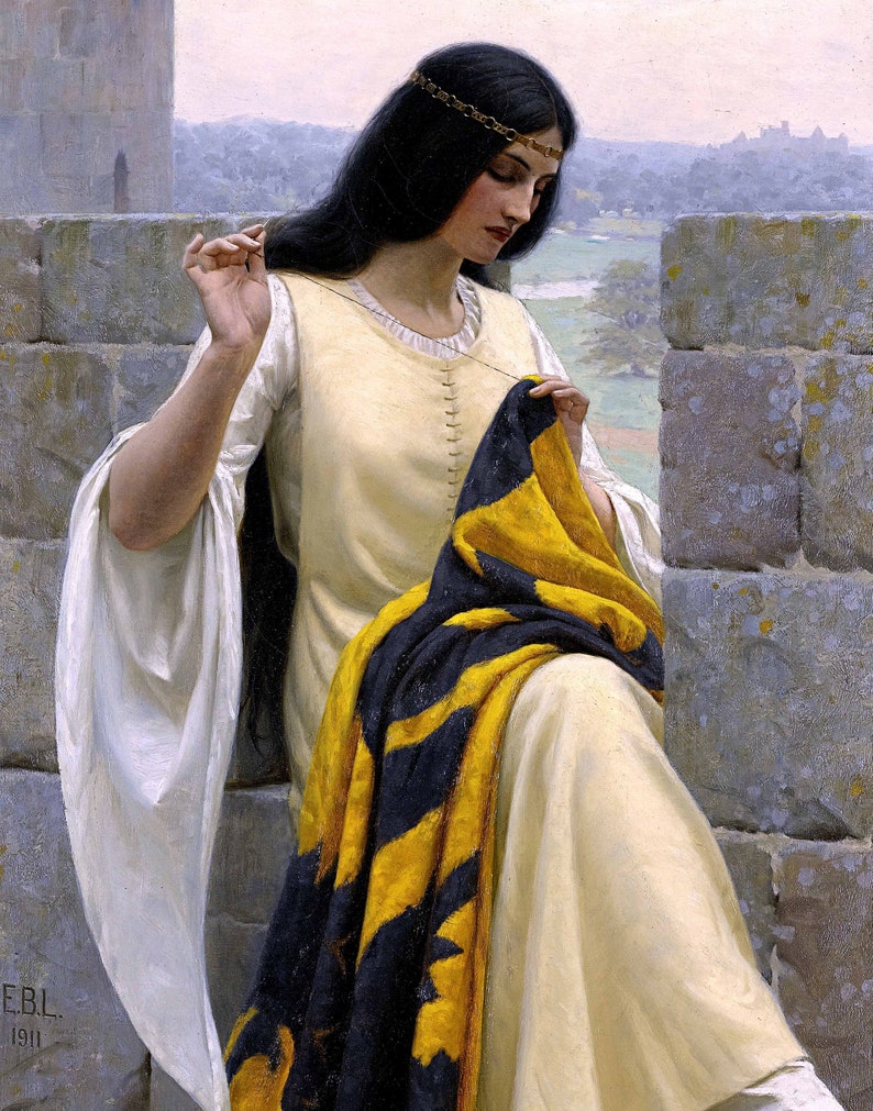 STITCHING THE STANDARD Edmund Leighton: Pre-raphaelite - Etsy