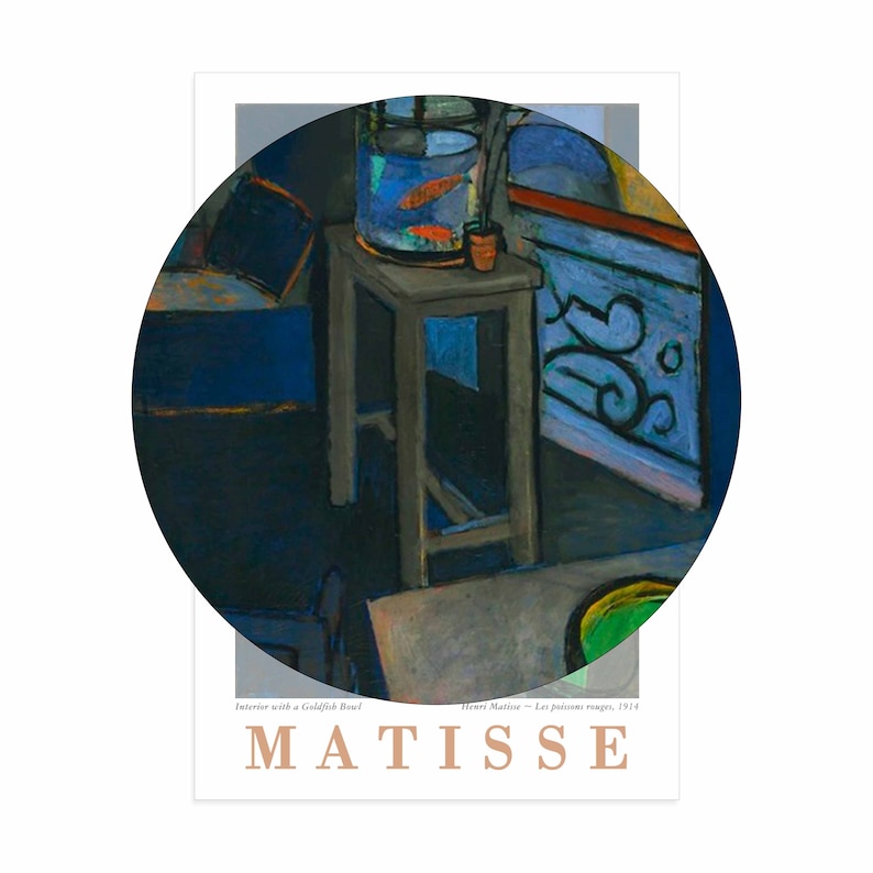 Henri Matisse INTERIOR With GOLDFISH BOWL Exhibition Wall Art Poster ...