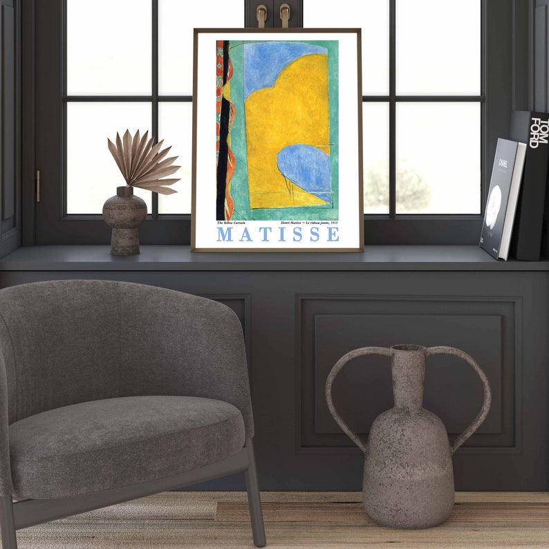Henri Matisse THE YELLOW CURTAIN. Exhibition Wall Art Poster Print ...