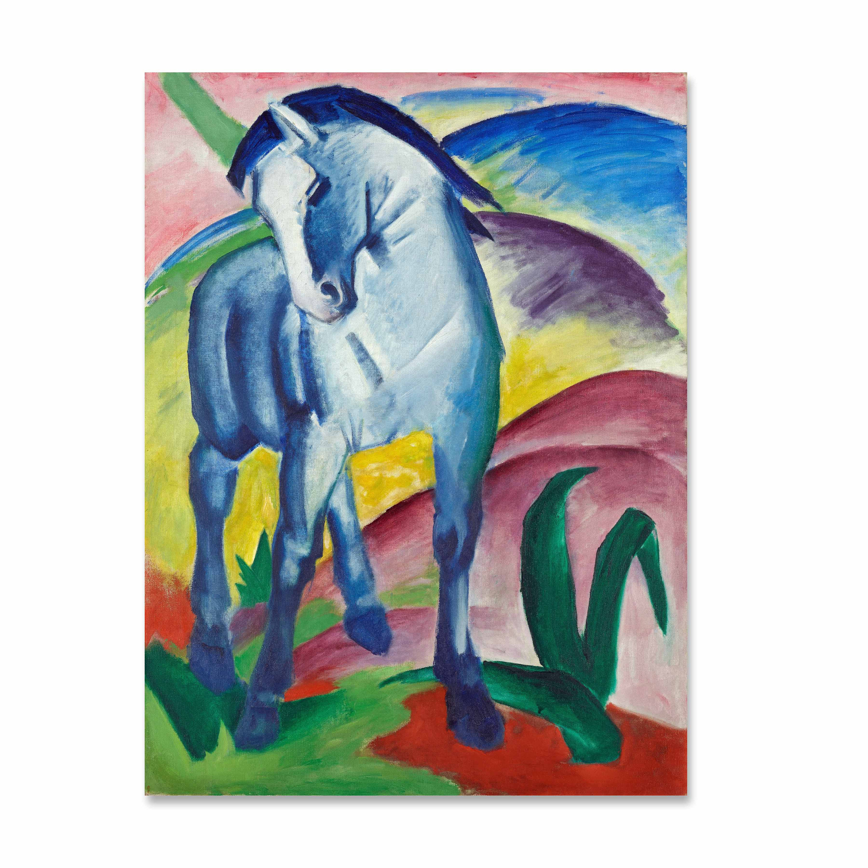 THE BLUE HORSE by Franz Marc. Abstract Cubism. Frameable Custom ...