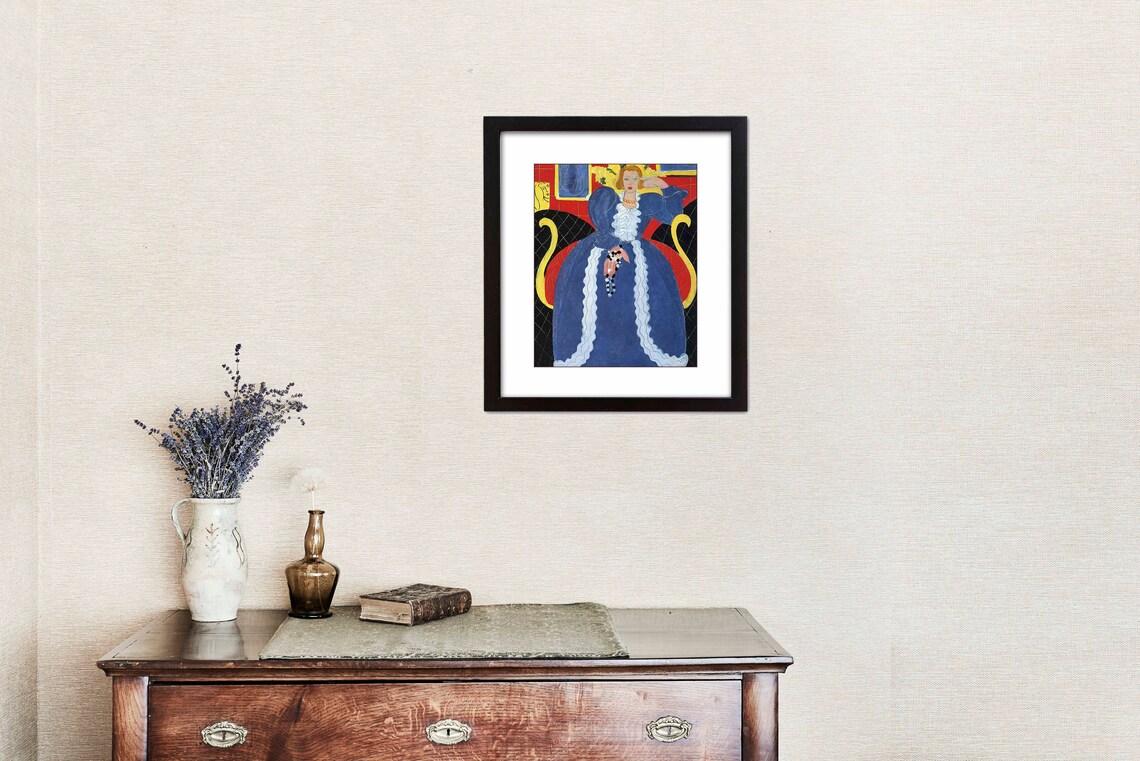 LADY IN BLUE: Unframed Wall Art Print. Henri Matisse Reproduction ...