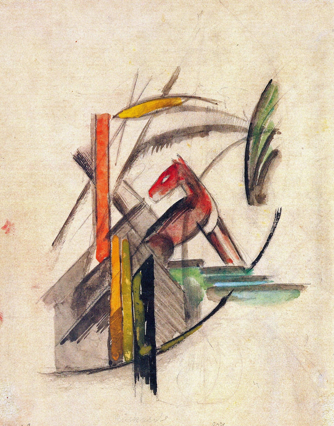 Jungle Cat ANIMAL PRINT by Franz Marc. Colorful Abstract Cubism ...