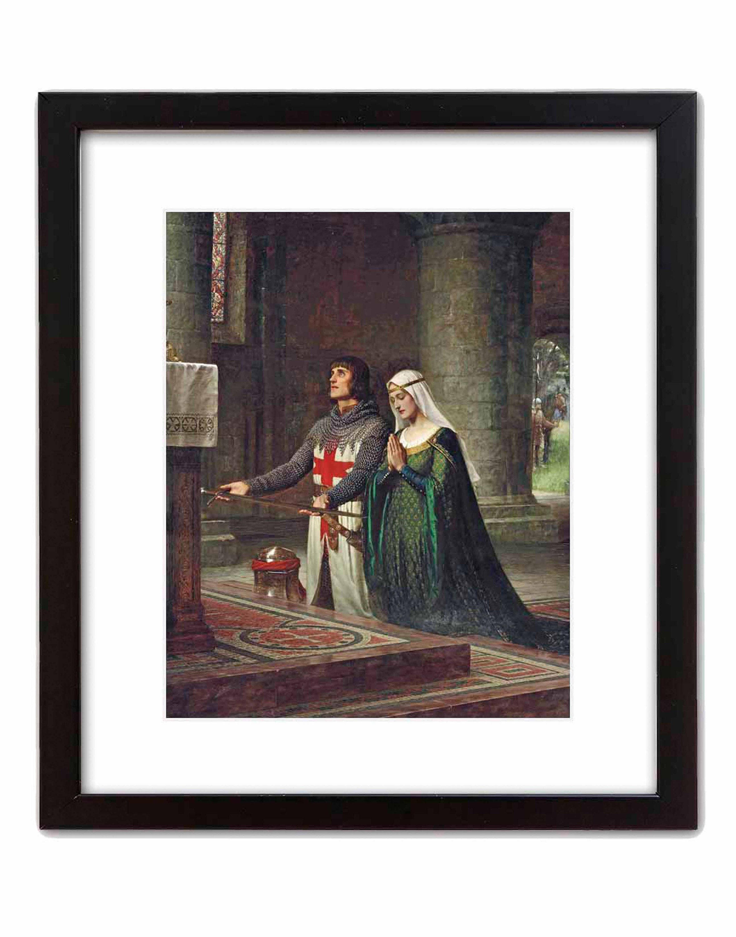 Pre-raphaelite Knight Art Print: Edmund Leighton Medieval Painting - Etsy