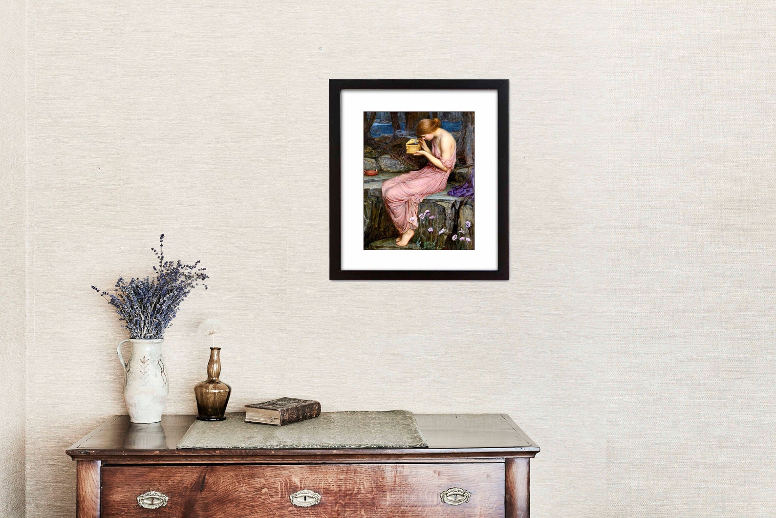 Psyche Opening Golden Box Art Print: John William Waterhouse Mythology ...