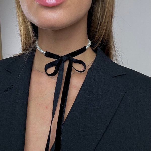 Ribbon Tie Necklace - Etsy