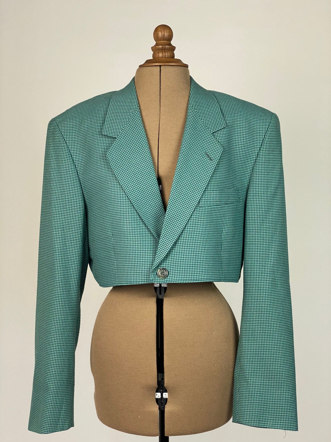 Reworked Vintage Suit Boxy Jacket | Teal Green | 90's Fashion Women - Etsy
