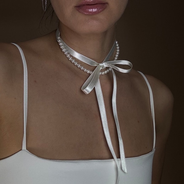 Ribbon Tie Necklace - Etsy