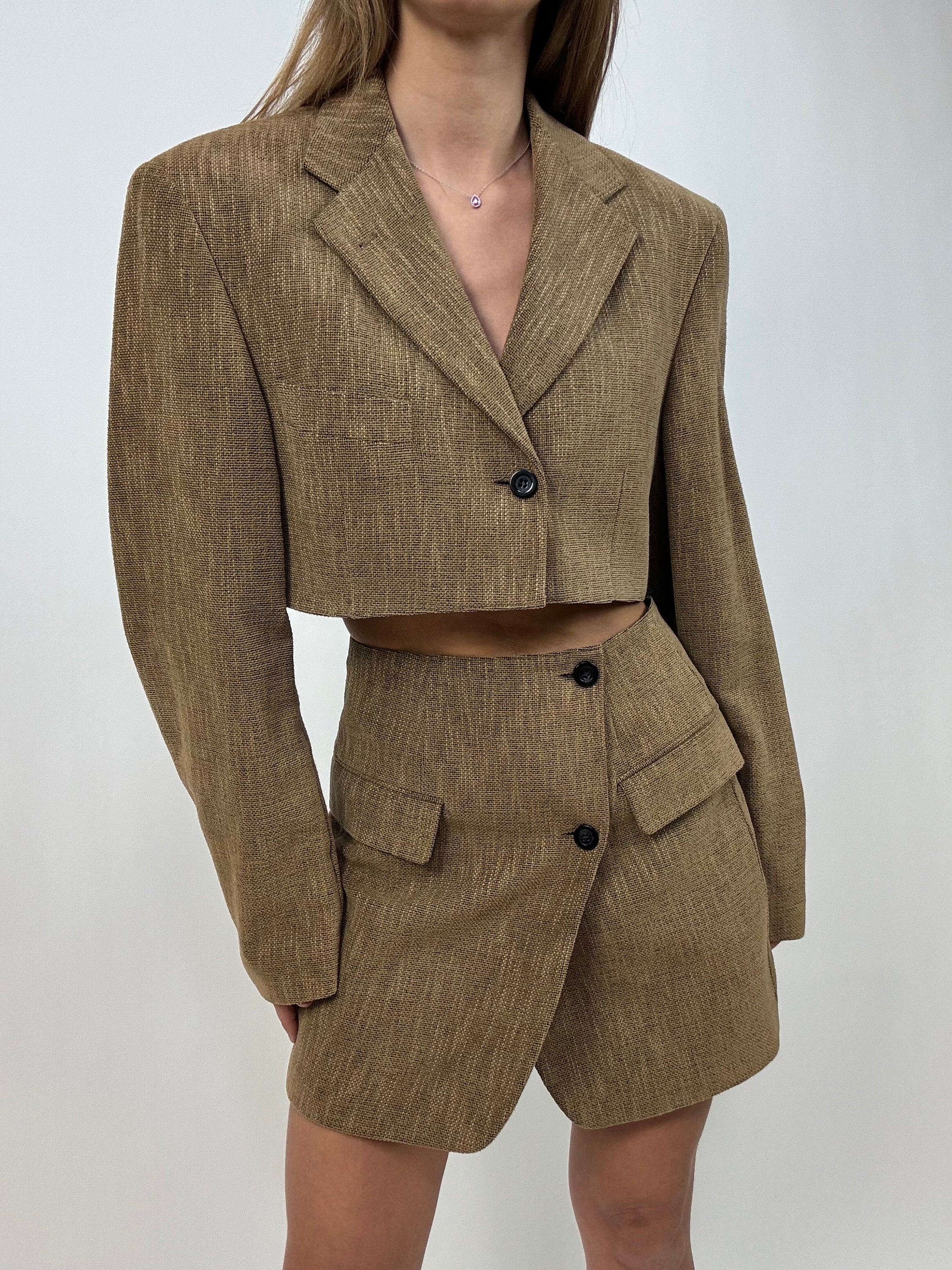 Reworked Vintage Suit Boxy Jacket and Skirt Set | Old Money Style ...
