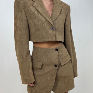 Reworked Vintage Suit Boxy Jacket and Skirt Set | Old Money Style ...