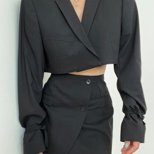 Reworked Vintage Suit Boxy Jacket and Skirt Set Minimalistic Classy ...