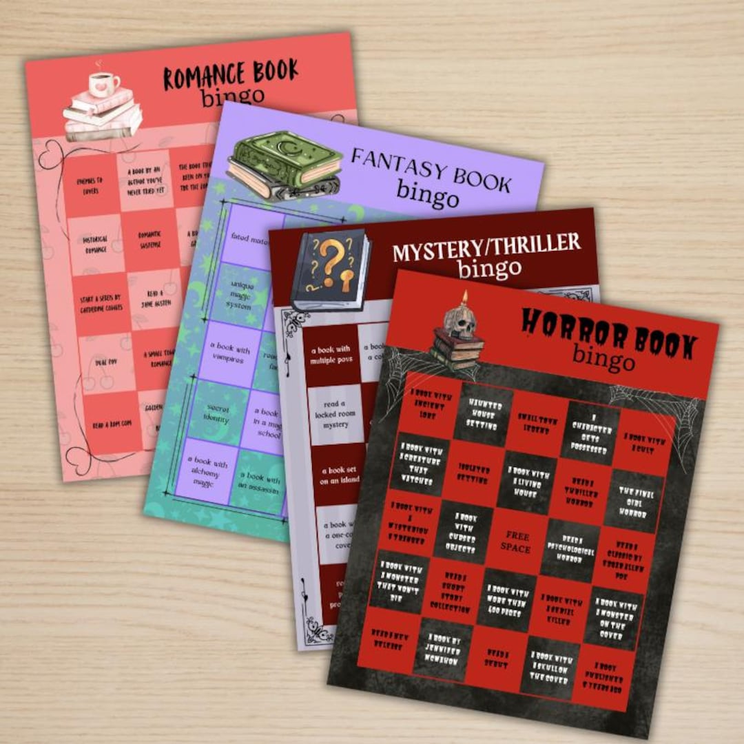 Genre Book Bingo Pack Digital Downloads and Printables - Etsy