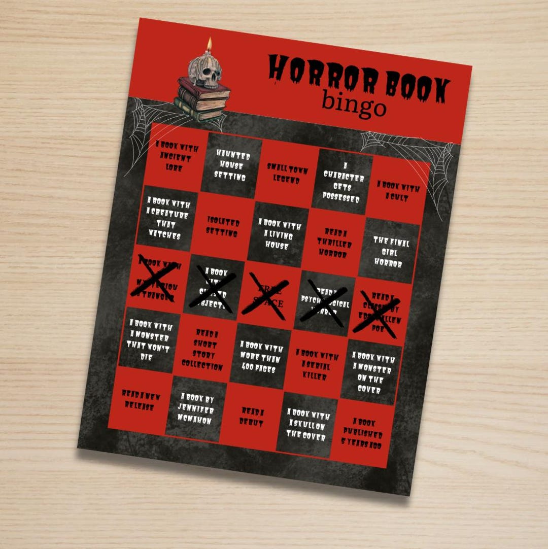 Horror Book Bingo Digital Download and Printable - Etsy