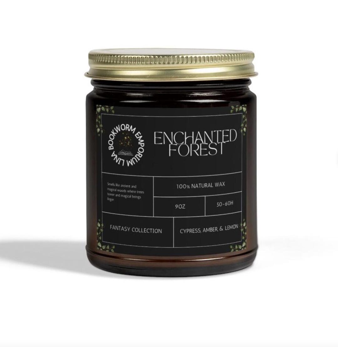 Enchanted Forest Cypress Natural Wax Bookish Candle for Fantasy Readers ...