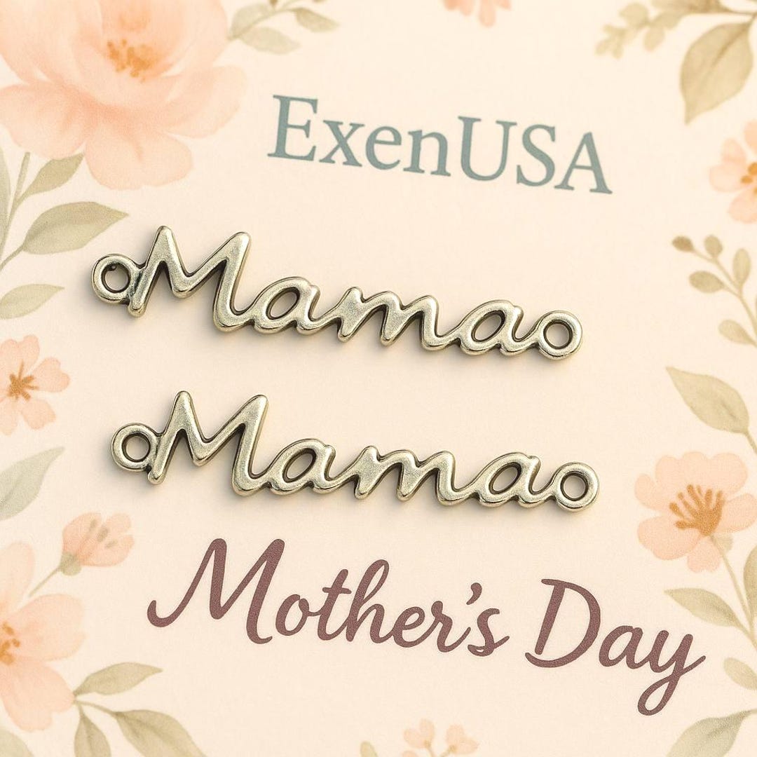 Silver Mama Charms: Zinc Alloy Mom Pendants (6 Pieces) - Etsy