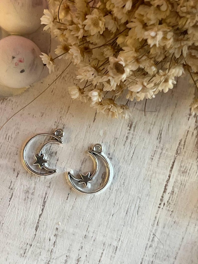 Crescent Moon Open Back Bezels for UV Resin Earrings, Metal Alloy ...
