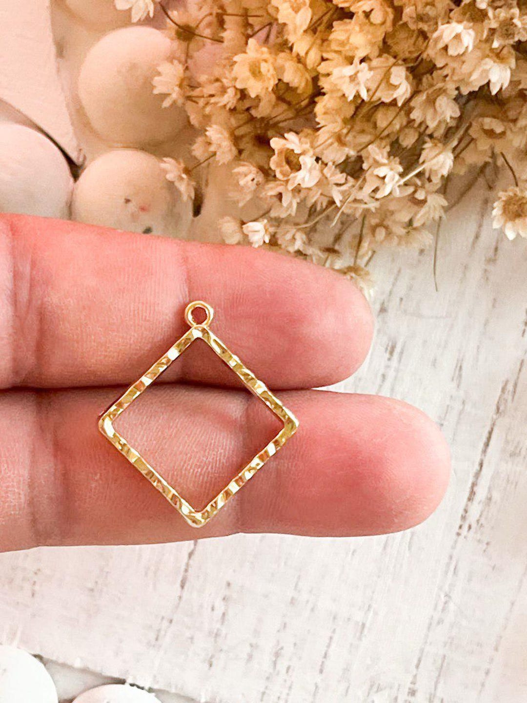 10 Pieces Square Bezel Charms for UV Resin Earrings, Square Open Back ...