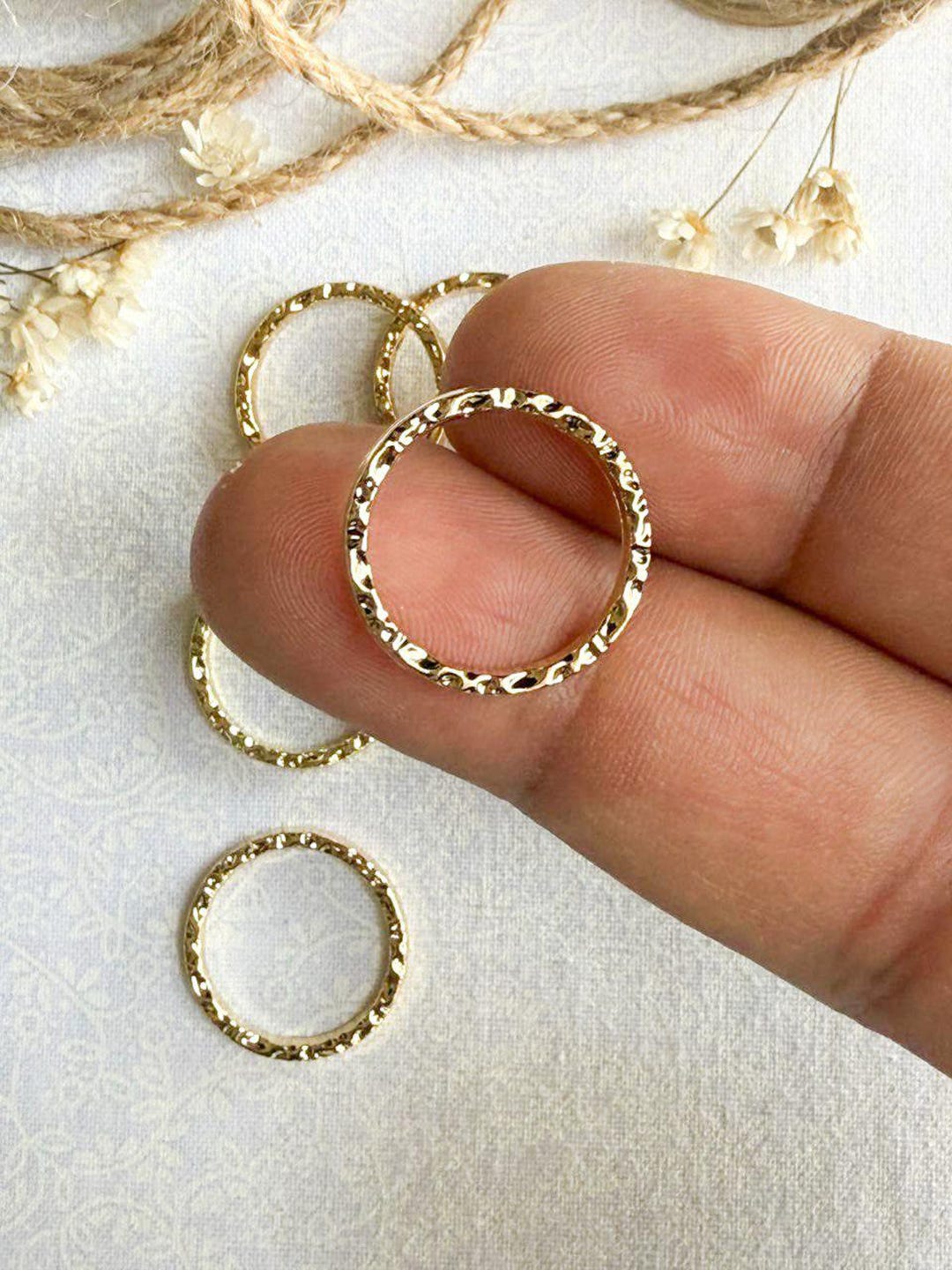 10 Pieces Textured Open Back Circle Bezels, Bezels for Clay Resin Earrings, Textured Frame ...