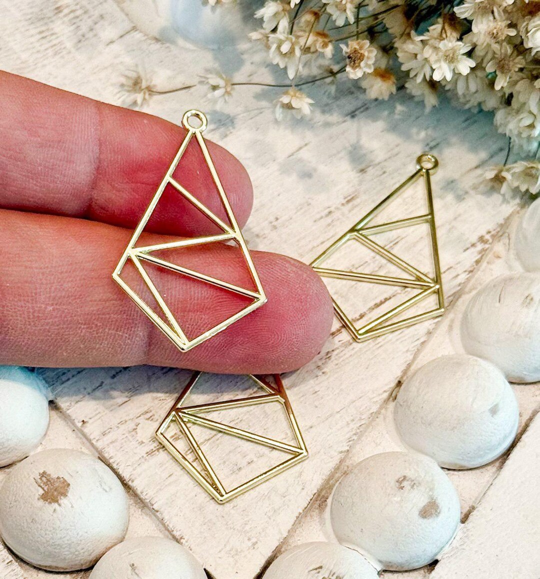 Geometric Gold Open Back Bezels: Zinc Alloy Earring Charms - Etsy