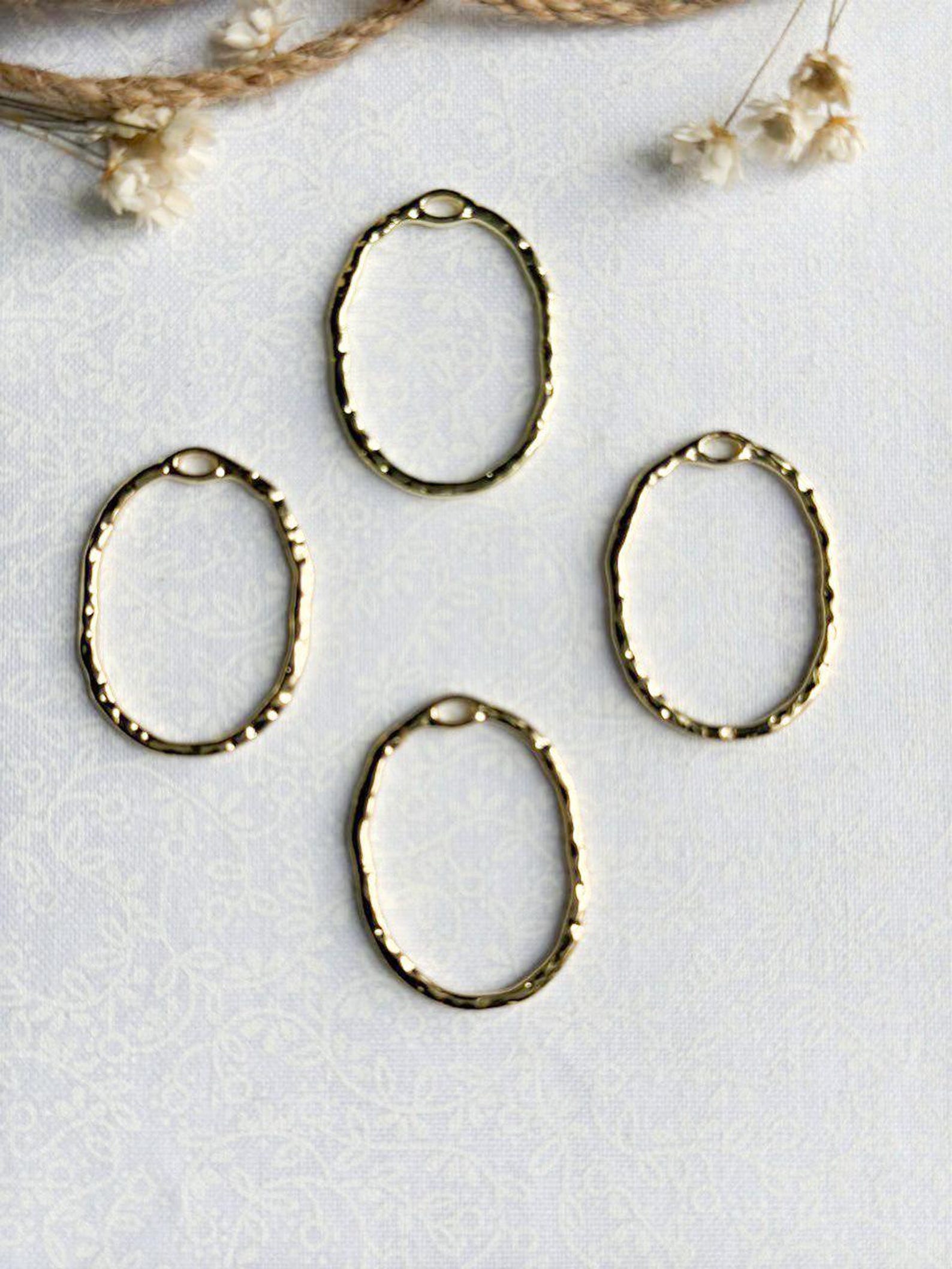 Light Gold Oval Open Back Bezels, Zinc Alloy Charms (10 Pieces) - Etsy
