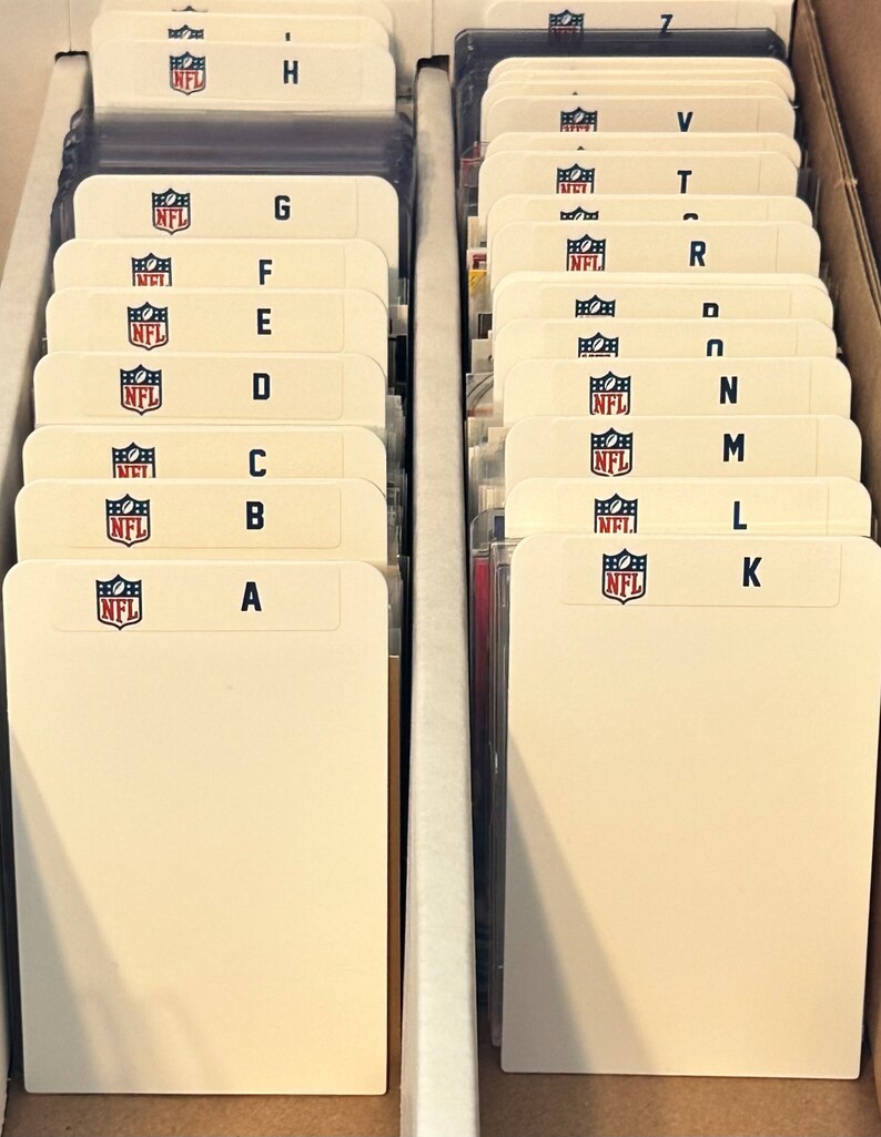 26 TALL Sports Card Dividers With 26 FREE NFL A-Z Labels Set - Etsy