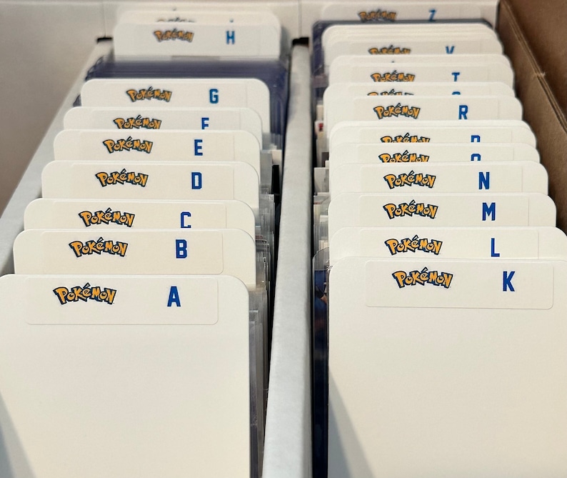 26 TALL Card Dividers With 26 FREE POKEMON A-Z Labels Set - Etsy