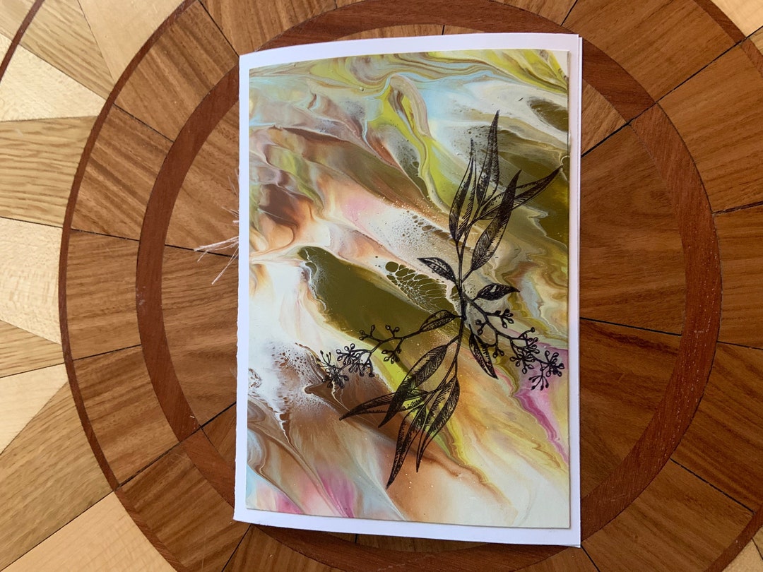 Hand Painted Blank Note Card Leaves - Etsy