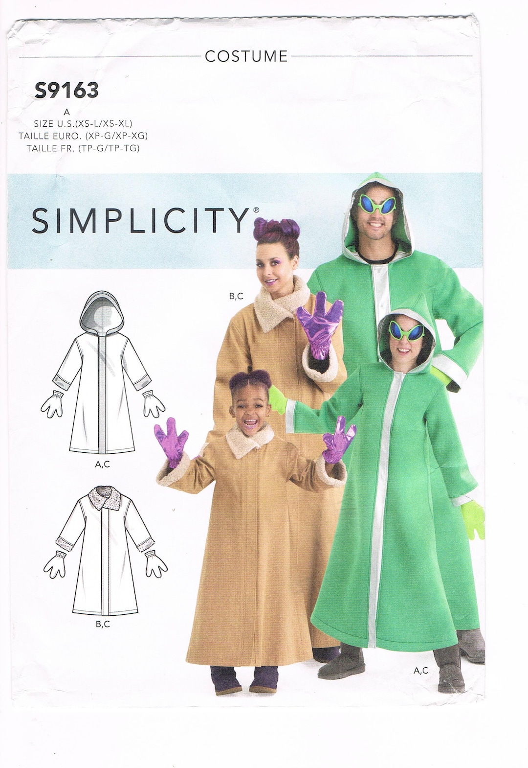 Fun Uncut Alien Family Costume Pattern Sz Zs-l Children & Xs-xl Adult ...