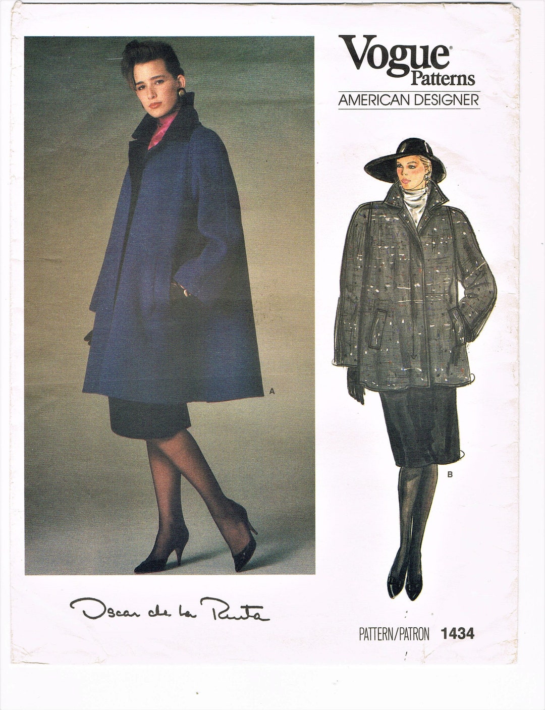 Oscar De La Renta for Vogue 1434 Vogue Jacket Coat Pattern Coat ...
