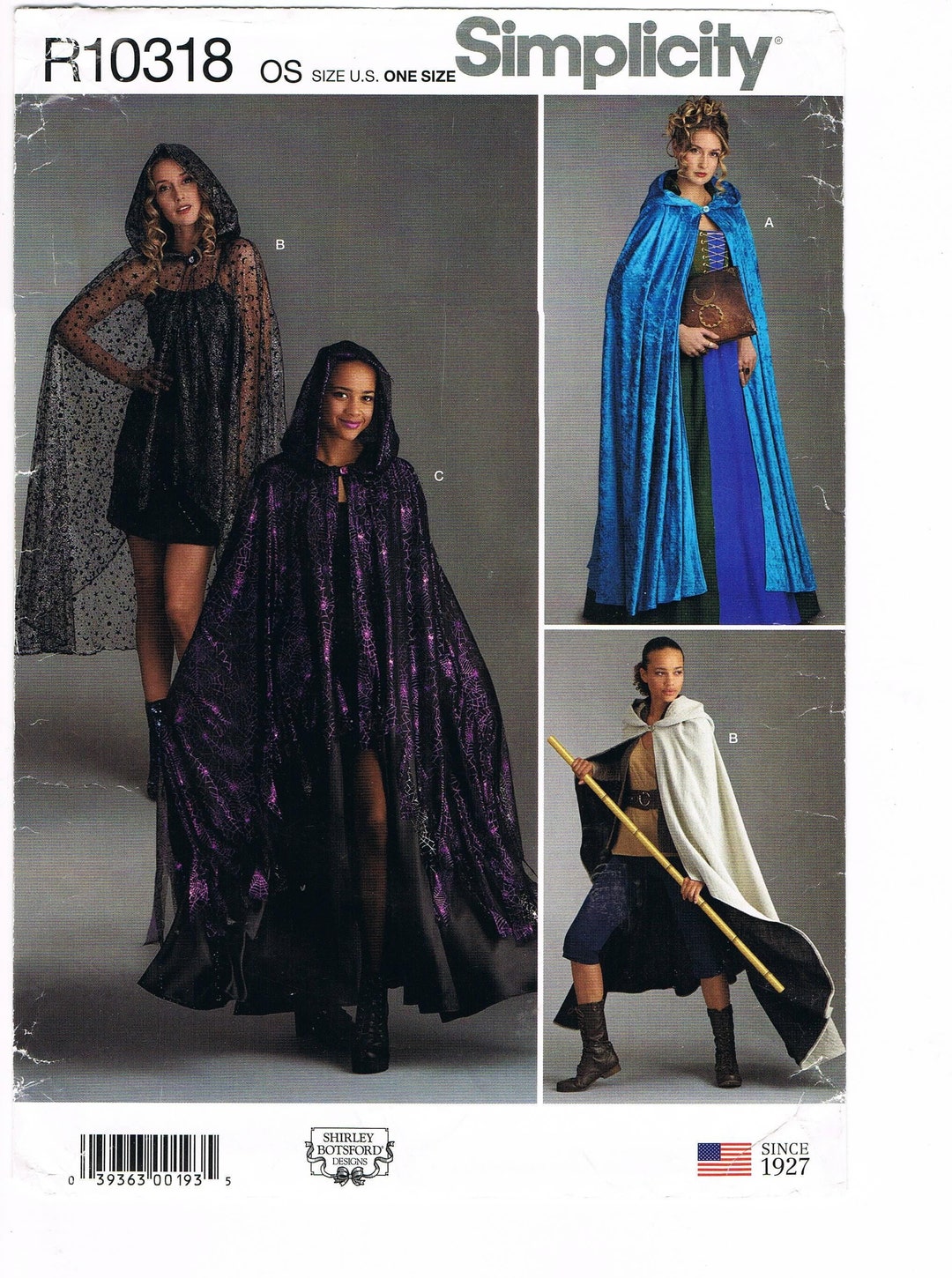 Shirley Botsford Hooded Cape Pattern UNCUT Cape Medieval Simplicity ...