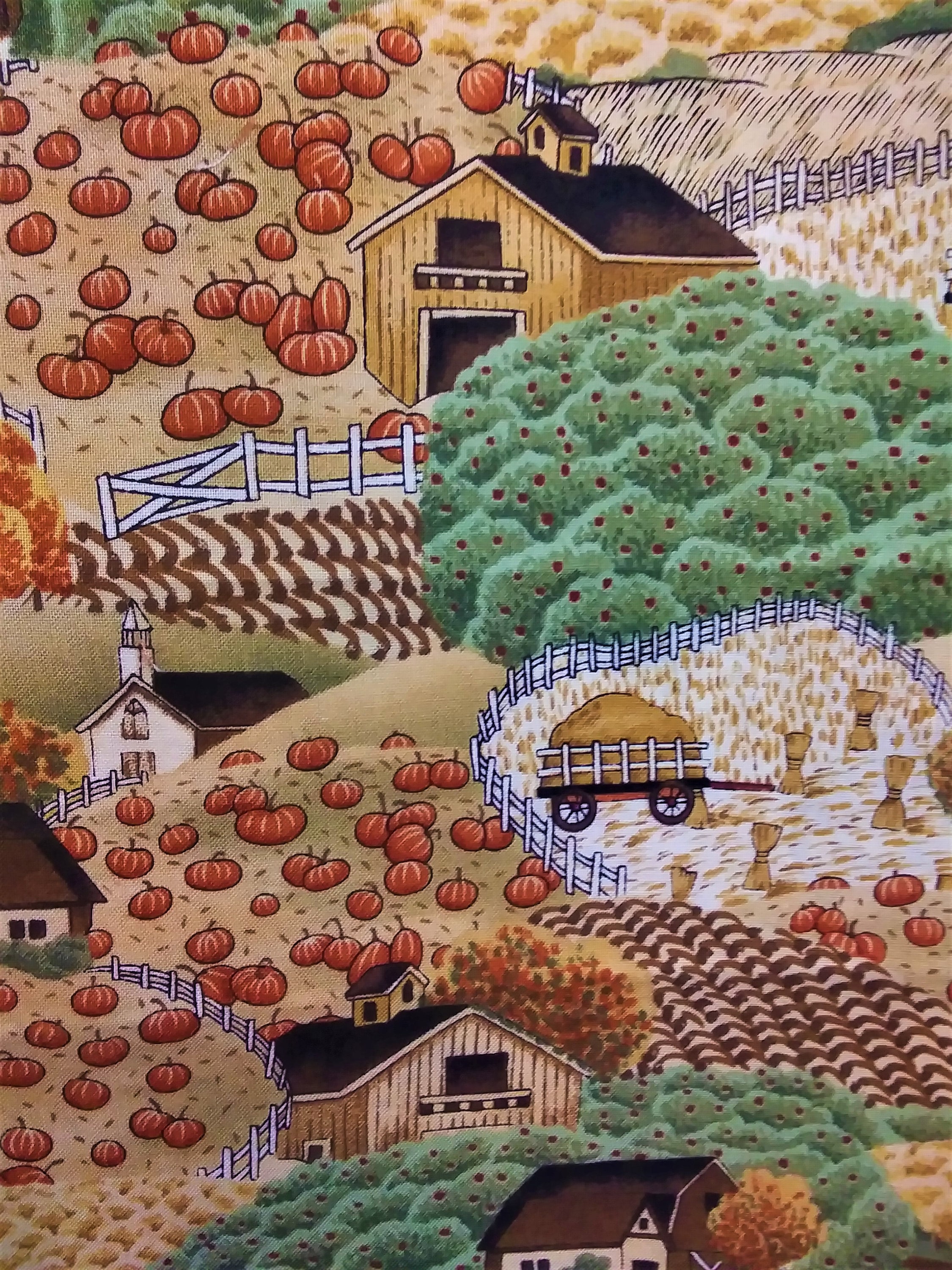 15y Debbie Mumm Country Harvest Fabric Darling Fall Pumpkin Quilt ...
