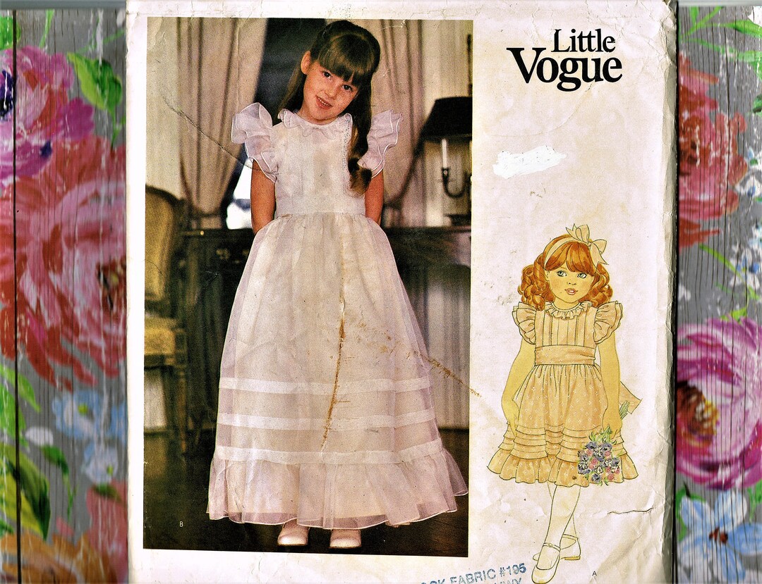 Sz 4 Little Vogue Girls Formal Dress Pattern Little Vogue 2898 Girls ...