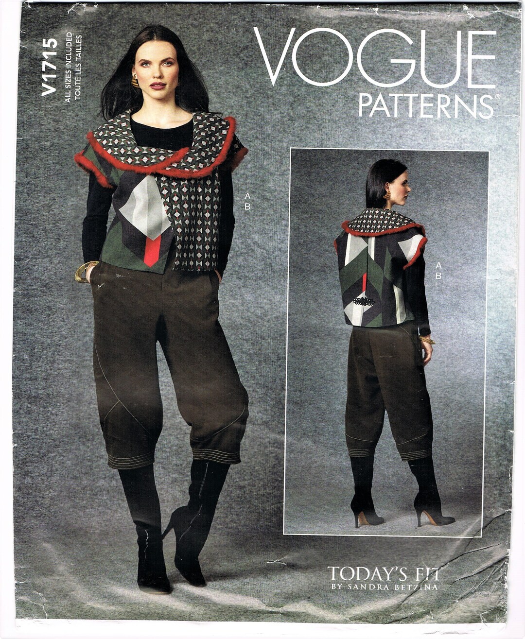 SANDRA BETZINA UNCUT Awe Inspiring Vest/pants by Cool Vest Pattern Vogue Vest Pattern Sandra ...