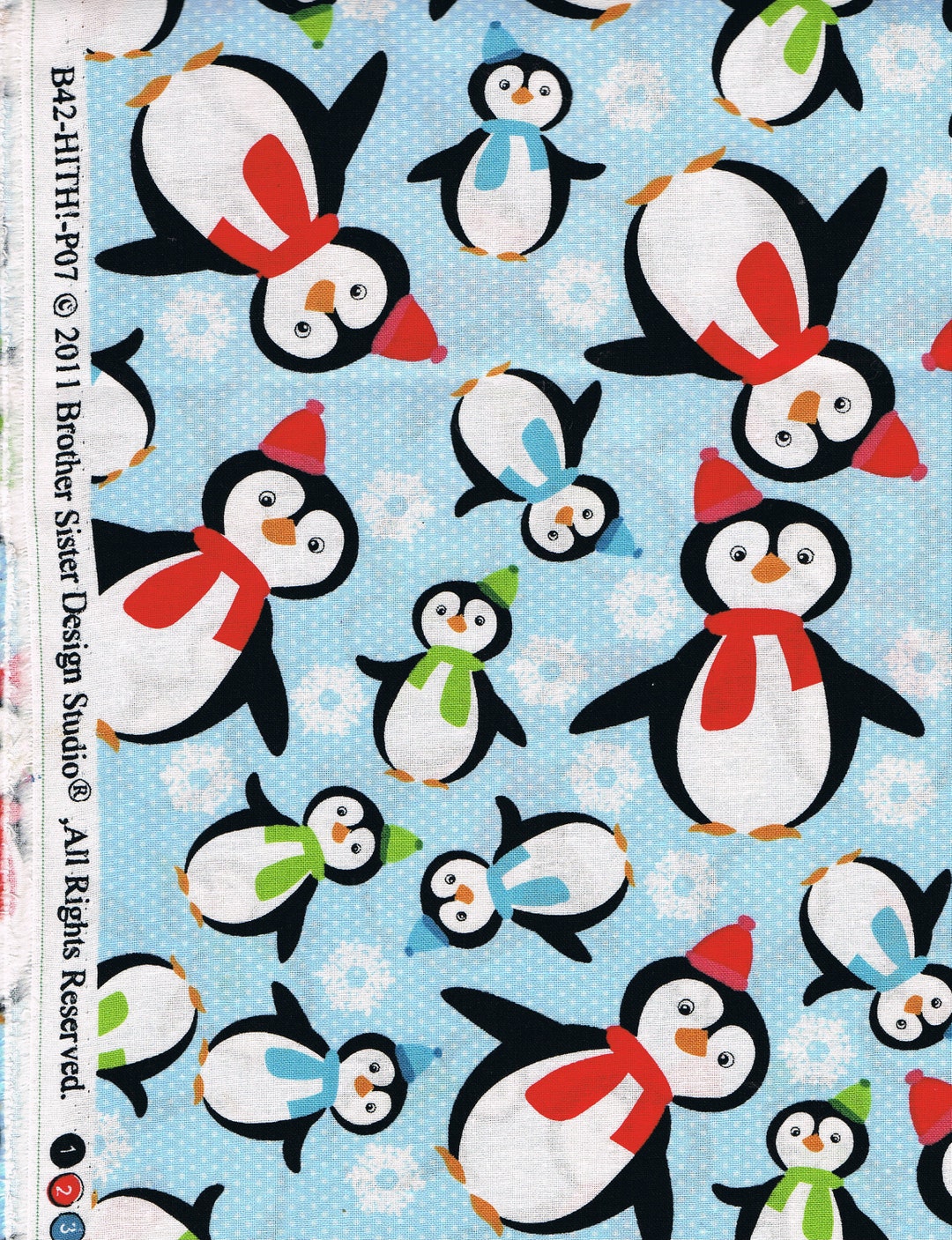 Brother Sister Design Penguin Fabric Contemporary Holiday Fabric ...