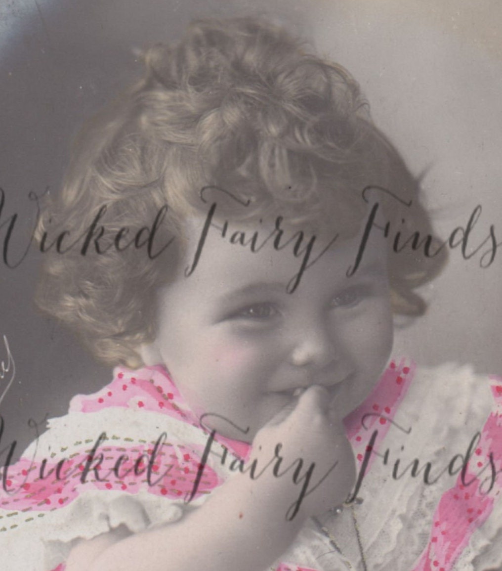 Vintage Cute Girl Photo Postcard for Instant Download Digital Photo ...