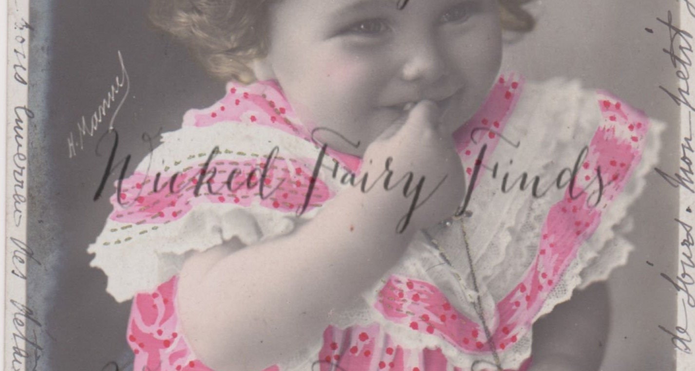 Vintage Cute Girl Photo Postcard for Instant Download Digital Photo ...