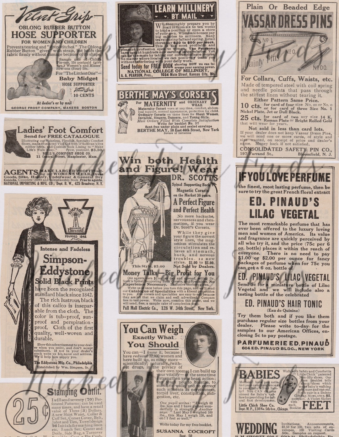 Digital Vintage Ads Instant Download, Magazine Ads Fashion Ephemera ...