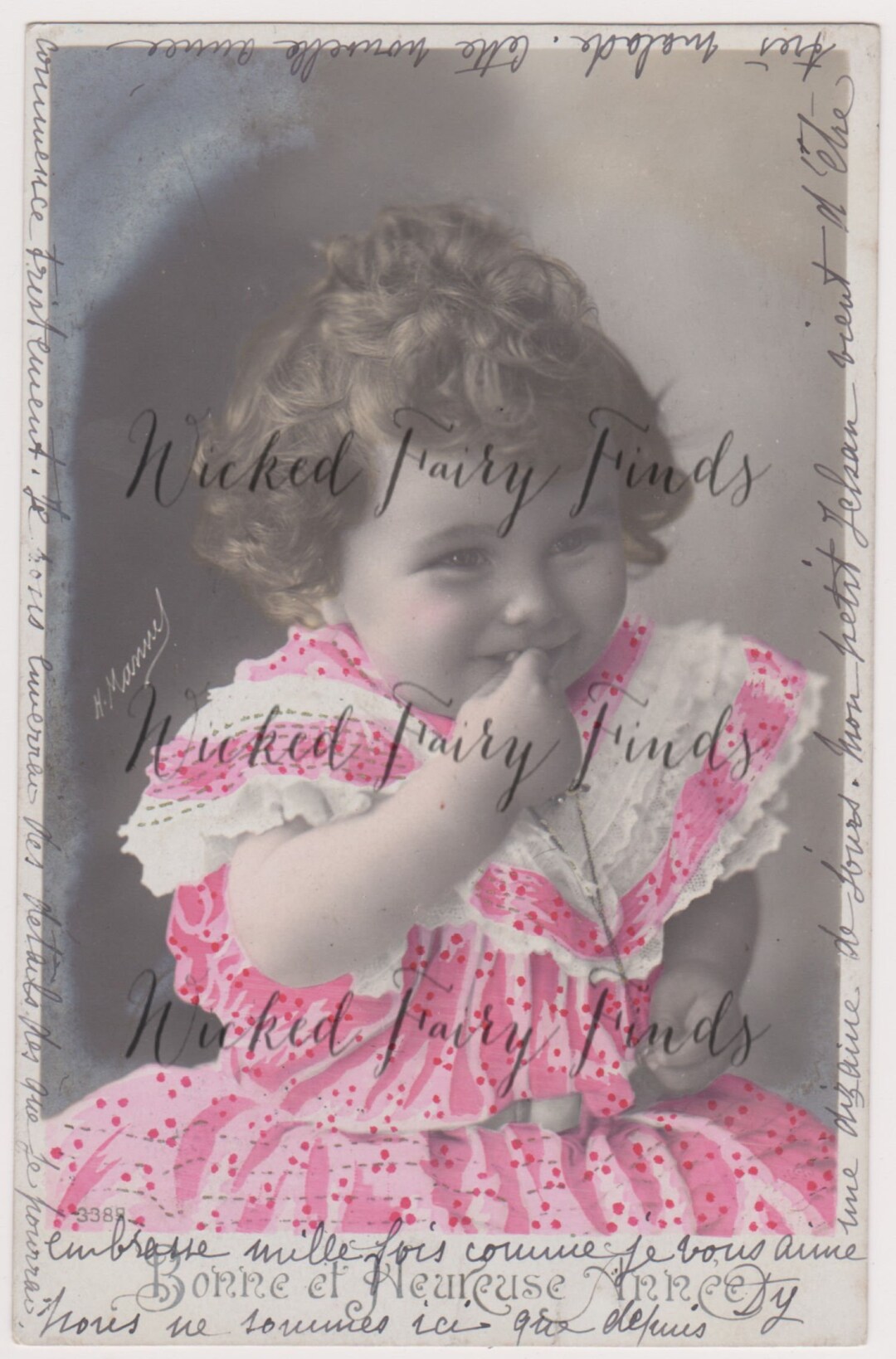 Vintage Cute Girl Photo Postcard for Instant Download Digital Photo ...